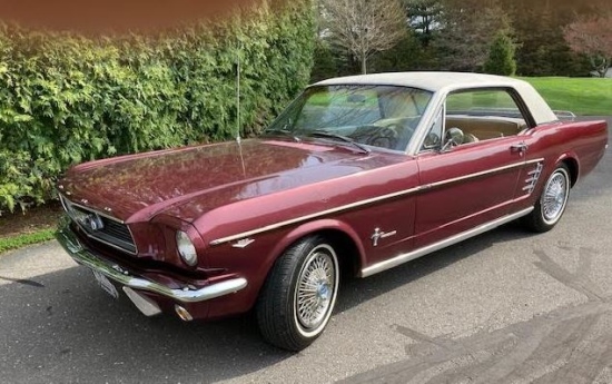 1966 Maroon Ford Mustang Coupe