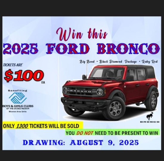 2025 Ruby Red Ford Bronco-Black Diamond Edition